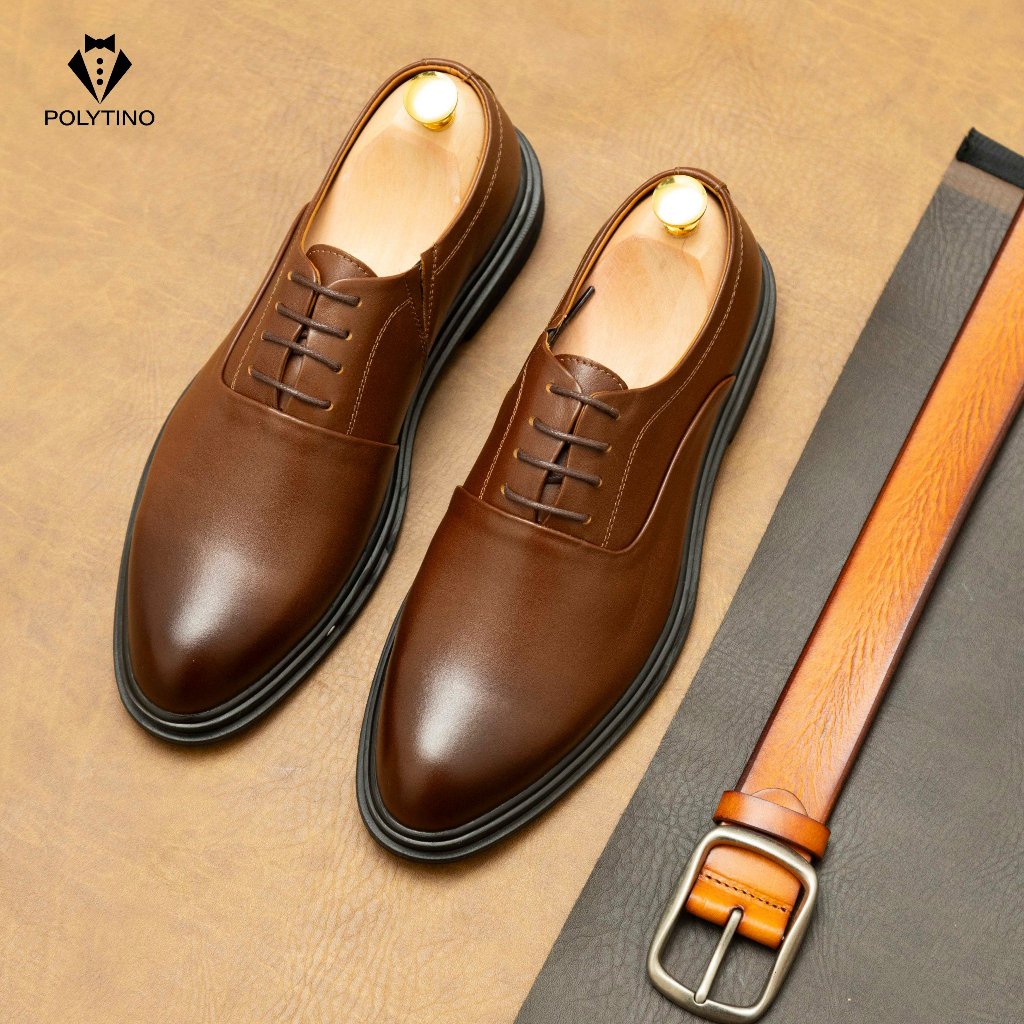 Những Cách Phối Đồ Với Giày Tây Nâu Nam Cực Thời Trang - POLYTINO